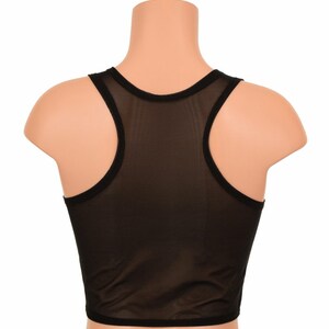Black Mesh Racerback Crop Top Spandex Clubwear Rave Festival See ...