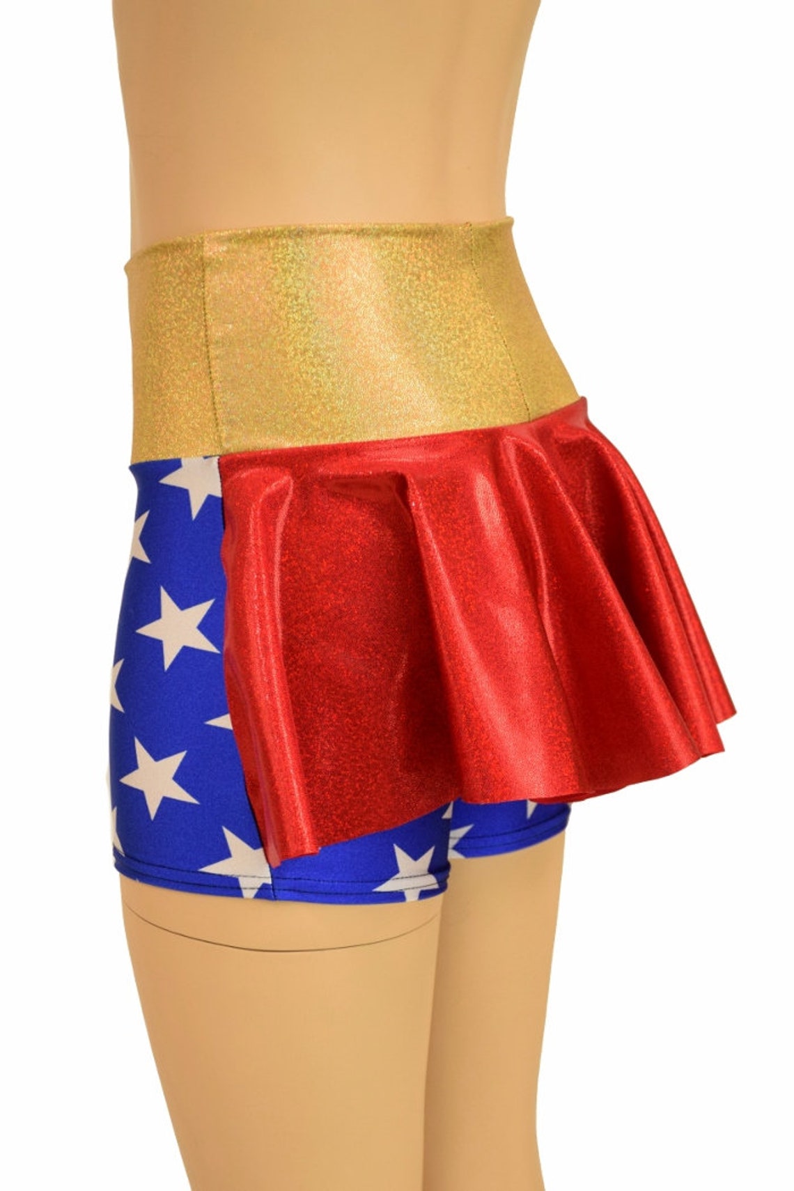 Kids Super Hero Ruffle Rump Dance Shorts // Gold SJ Waistband - Etsy