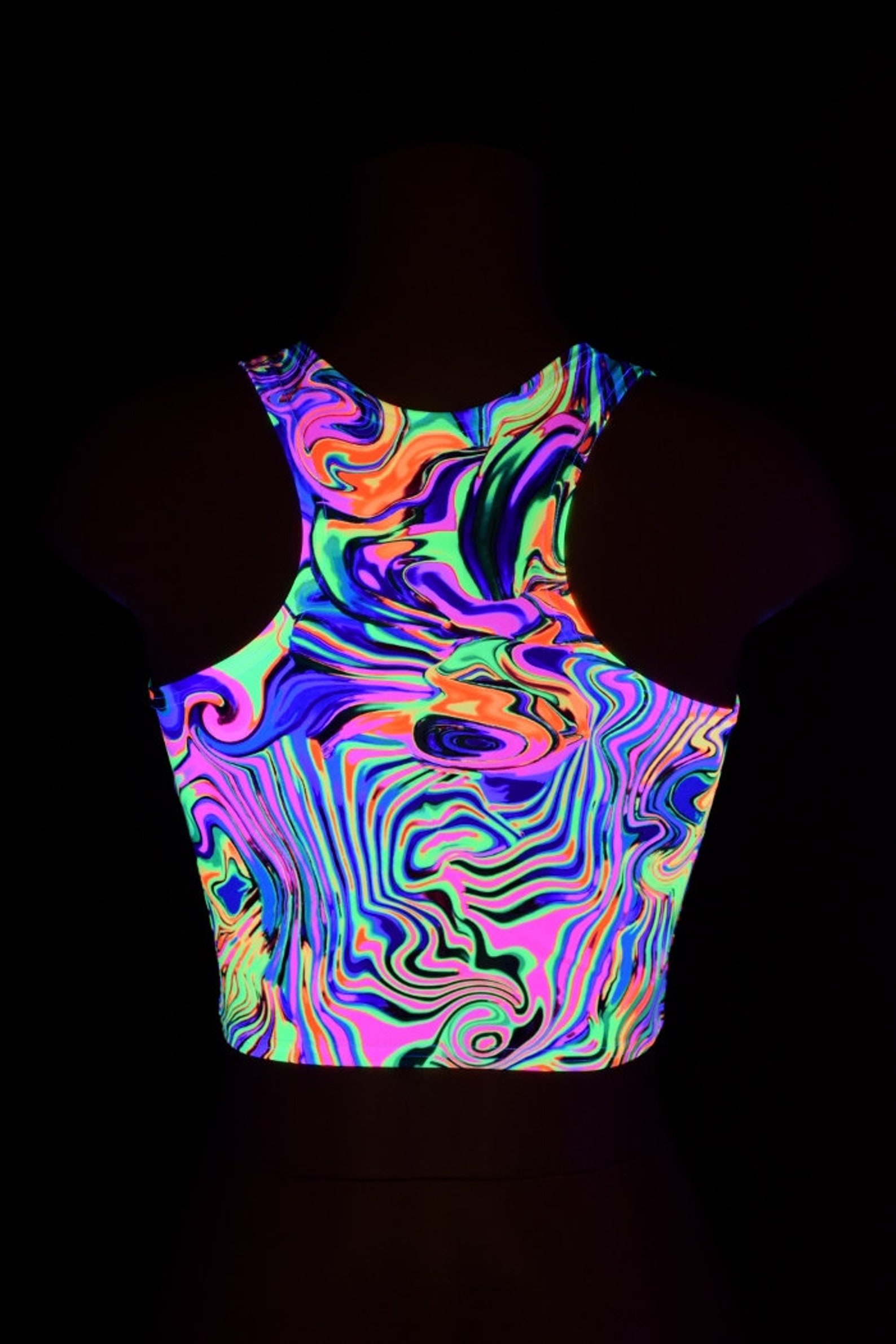 Neon Flux UV Black Light Racerback Crop Top Spandex Clubwear | Etsy