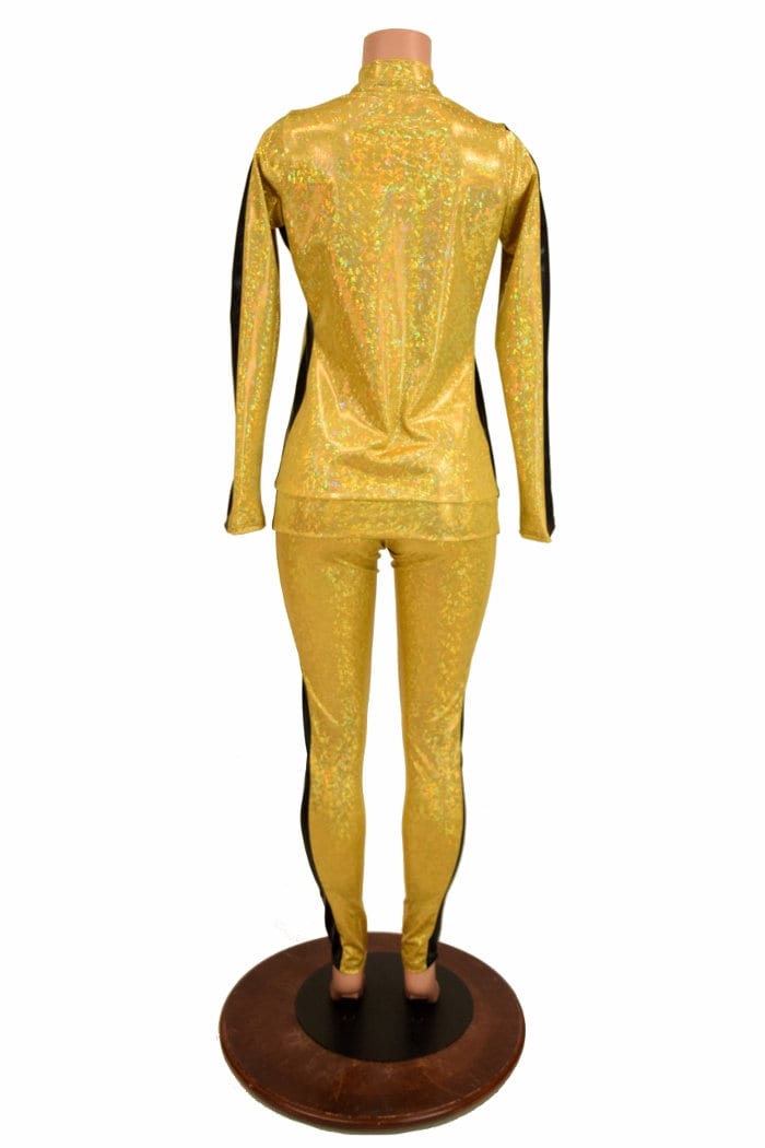 Gold Tracksuit With Black Side Panel Stripes Gold on Gold | Etsy