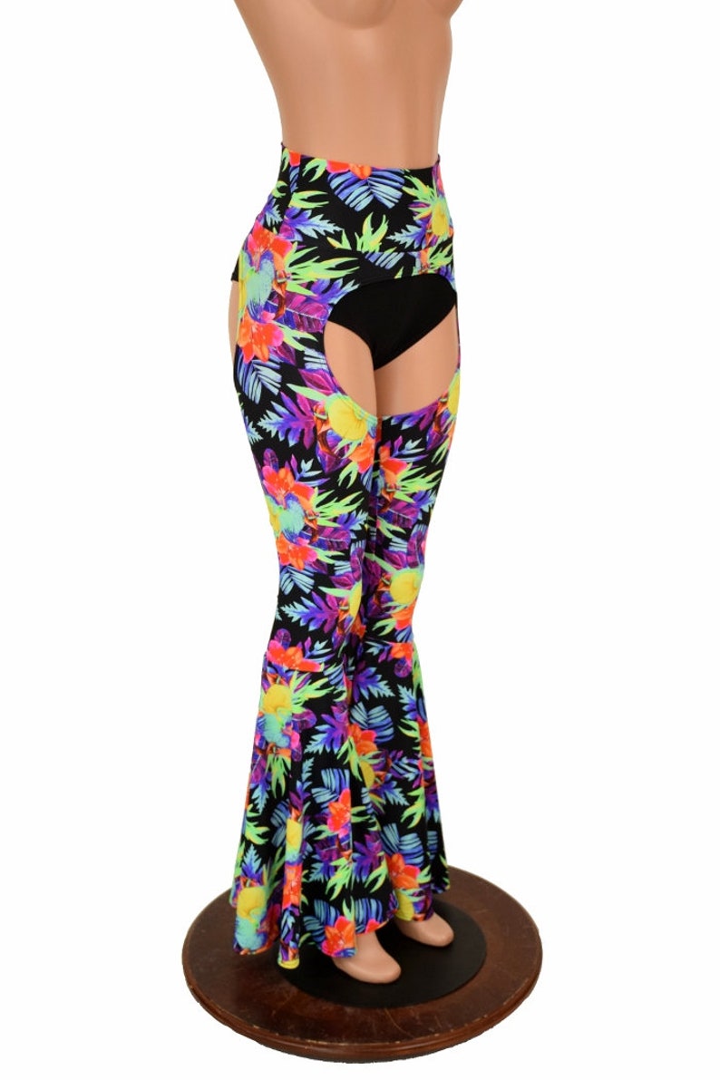 Bell Bottom Flare Chaps in Sonic Bloom UV GLOW - 155676 - Etsy