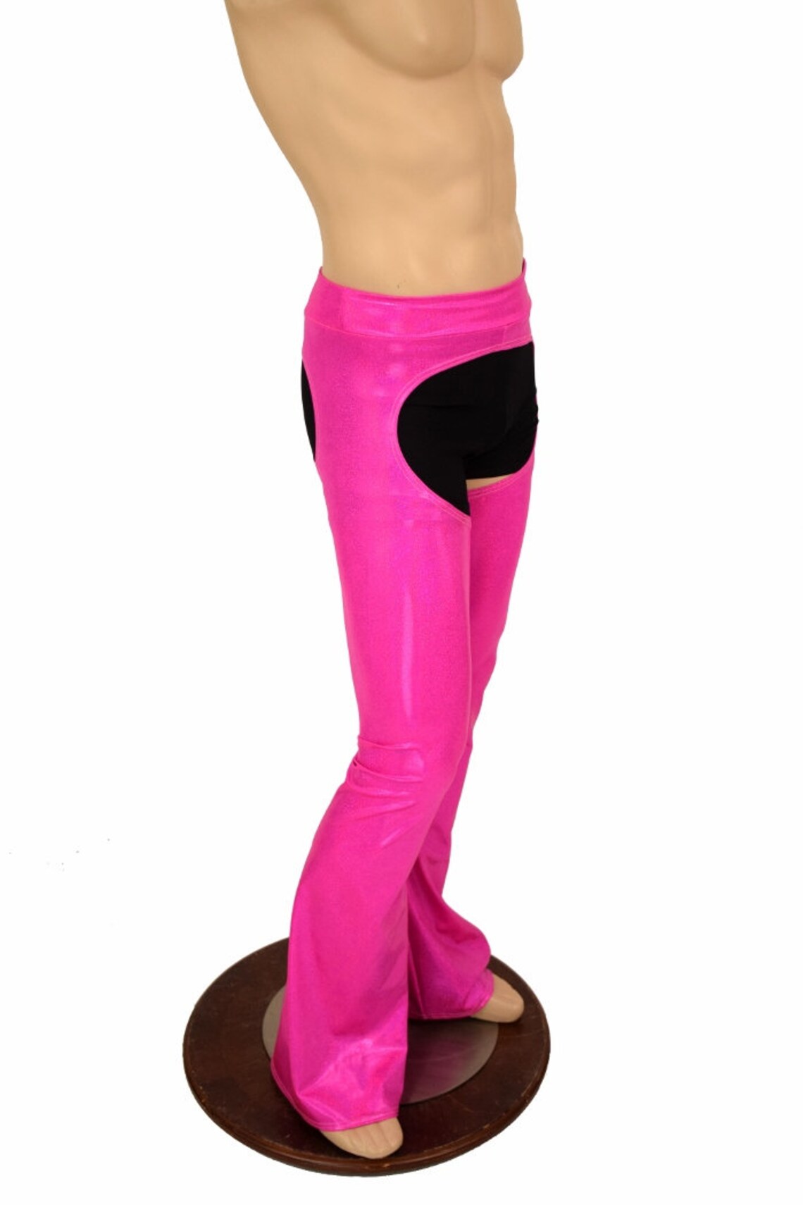 Mens Mid Rise Pink Sparkly Jewel Bootcut Spandex Chaps Rave | Etsy