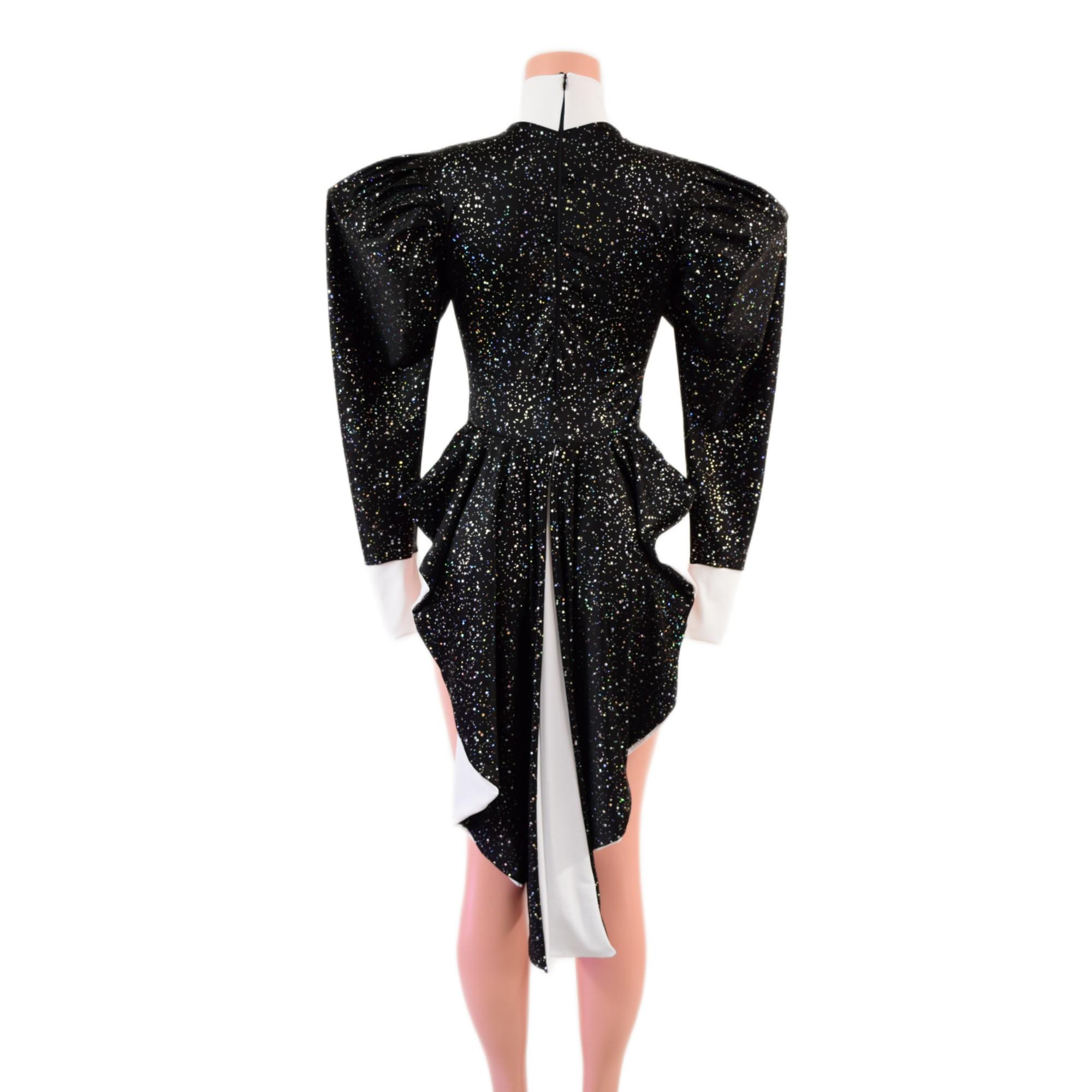 Star Noir Faux Tux Romper With Tails, Turtleneck, and Fake Tie - Etsy