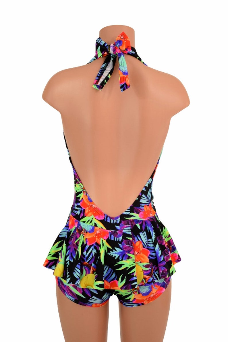 Sonic Bloom Neon UV Glow "josie" Ruffle Rump Romper - - Etsy