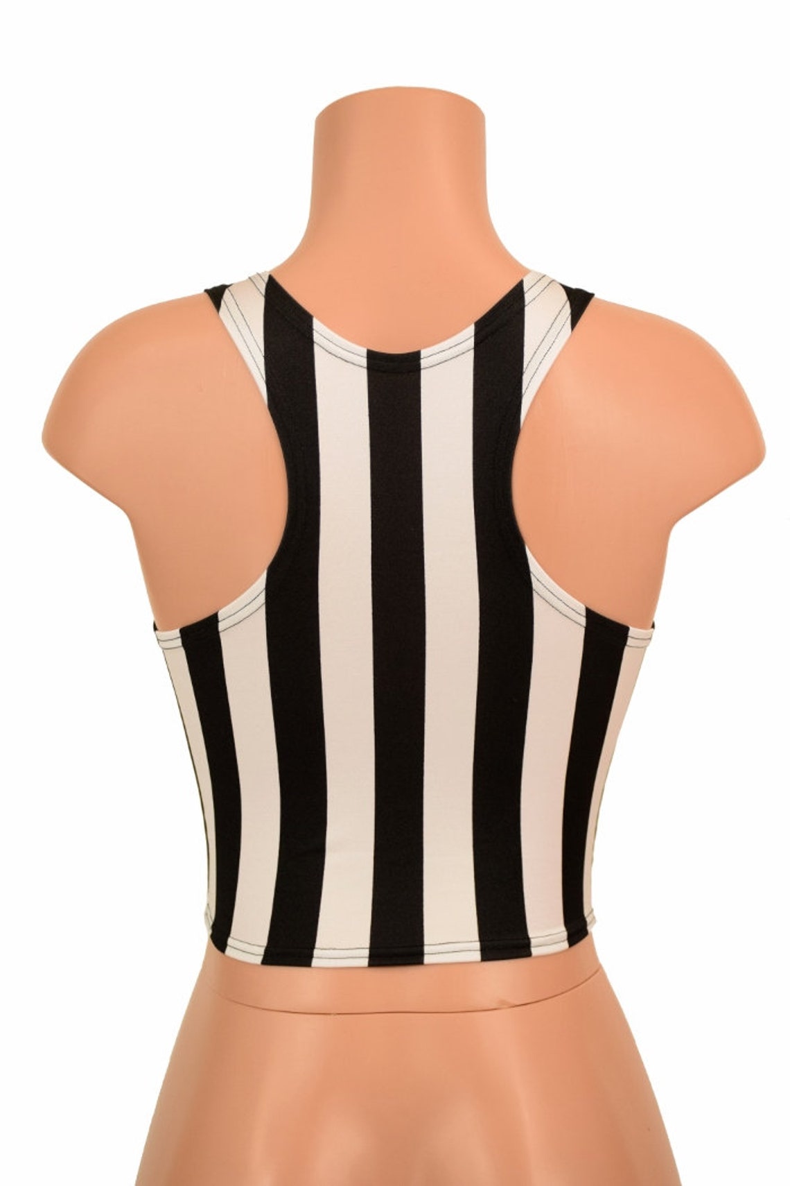 Black and White Stripe UV Black Light Racerback Crop Top | Etsy
