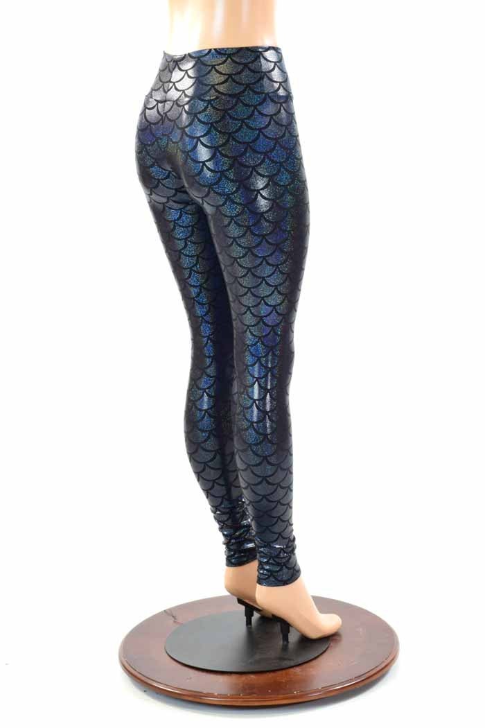 Black Dragon Scale High Waist Leggings 151420 | Etsy