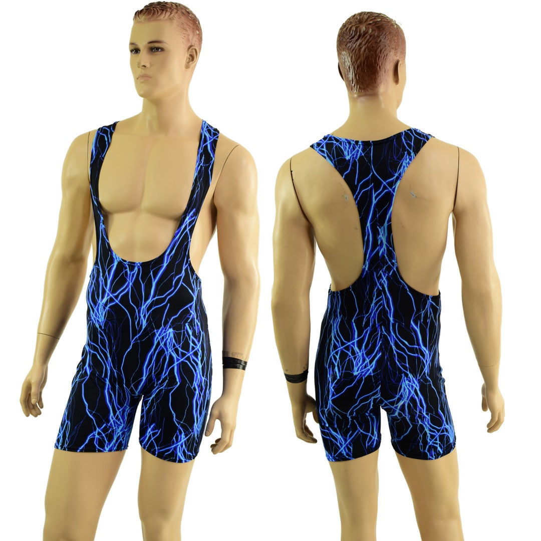 Mens Muscle Cut Y Back Singlet in Blue Lightning 15810490 - Etsy