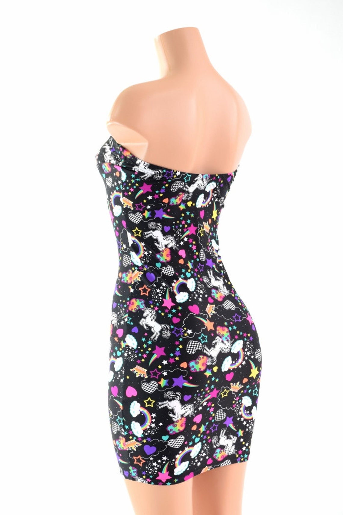 Neon Unicorns and Rainbows Strapless Tube Dress Clubwear - Etsy