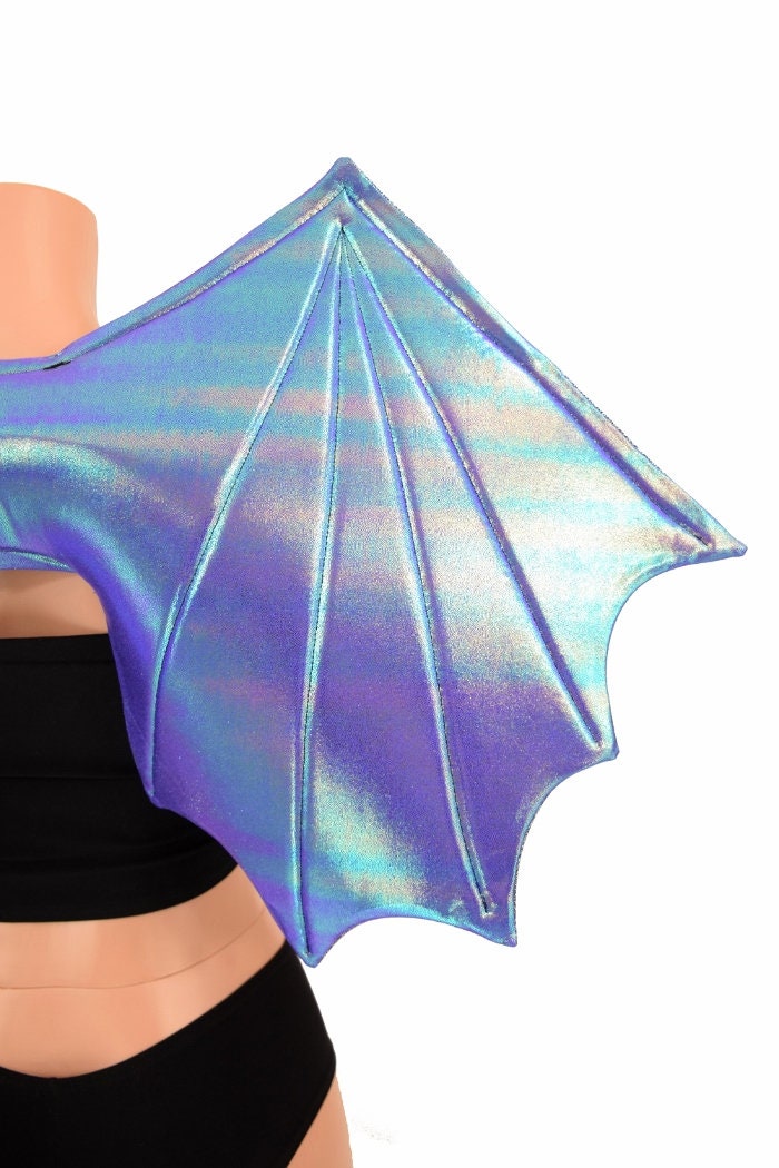Two Tone Moonstone Metallic/silver Holographic Wireless Dragon Wings ...