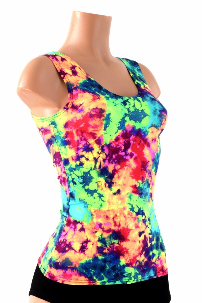 Full Length Sleeveless Top With Tank Style Neckline in UV Glow | Etsy