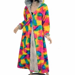 Reversible Full Length Faux Fur Duster in Sterling Fox and - Etsy