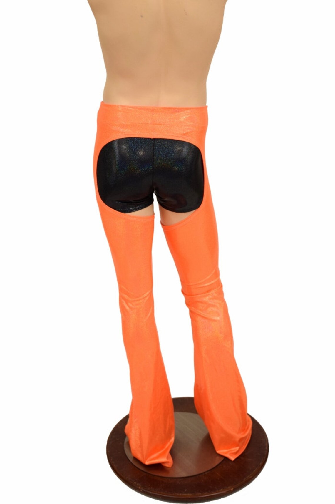 Mens Midrise Orange Sparkly Jewel Bootcut Spandex Chaps (SHORTS NOT ...
