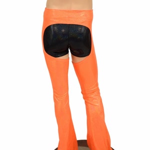 Mens Midrise Orange Sparkly Jewel Bootcut Spandex Chaps (SHORTS NOT ...