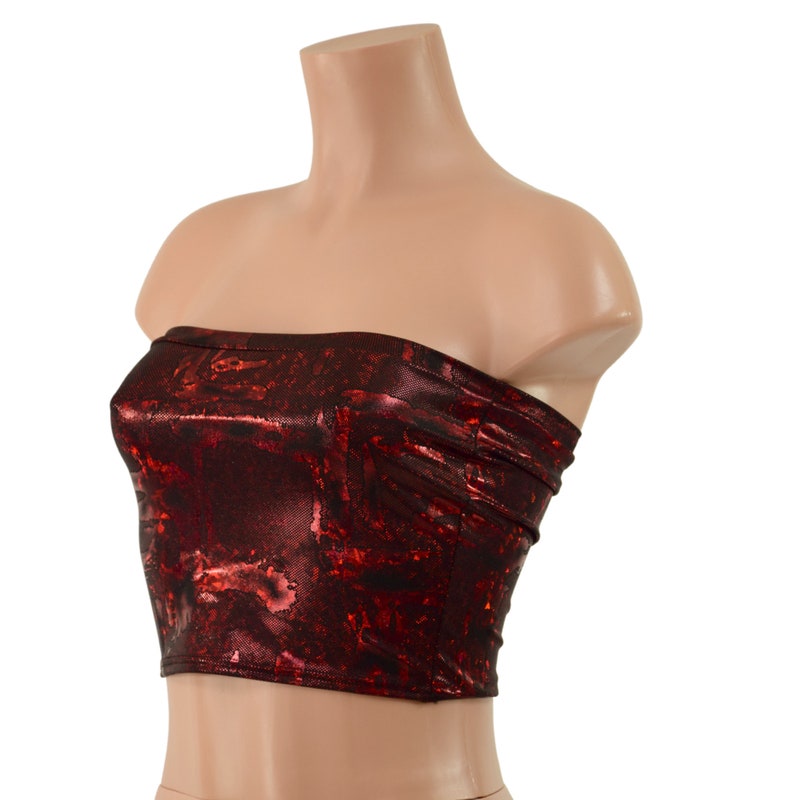 Red Strapless Tops - Etsy