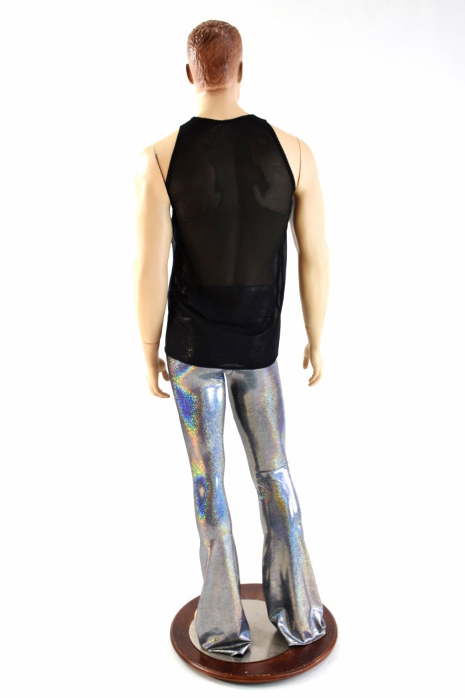 Mens See Through Sheer Black Mesh Muscle Shirt Mens Rave or Festival ...