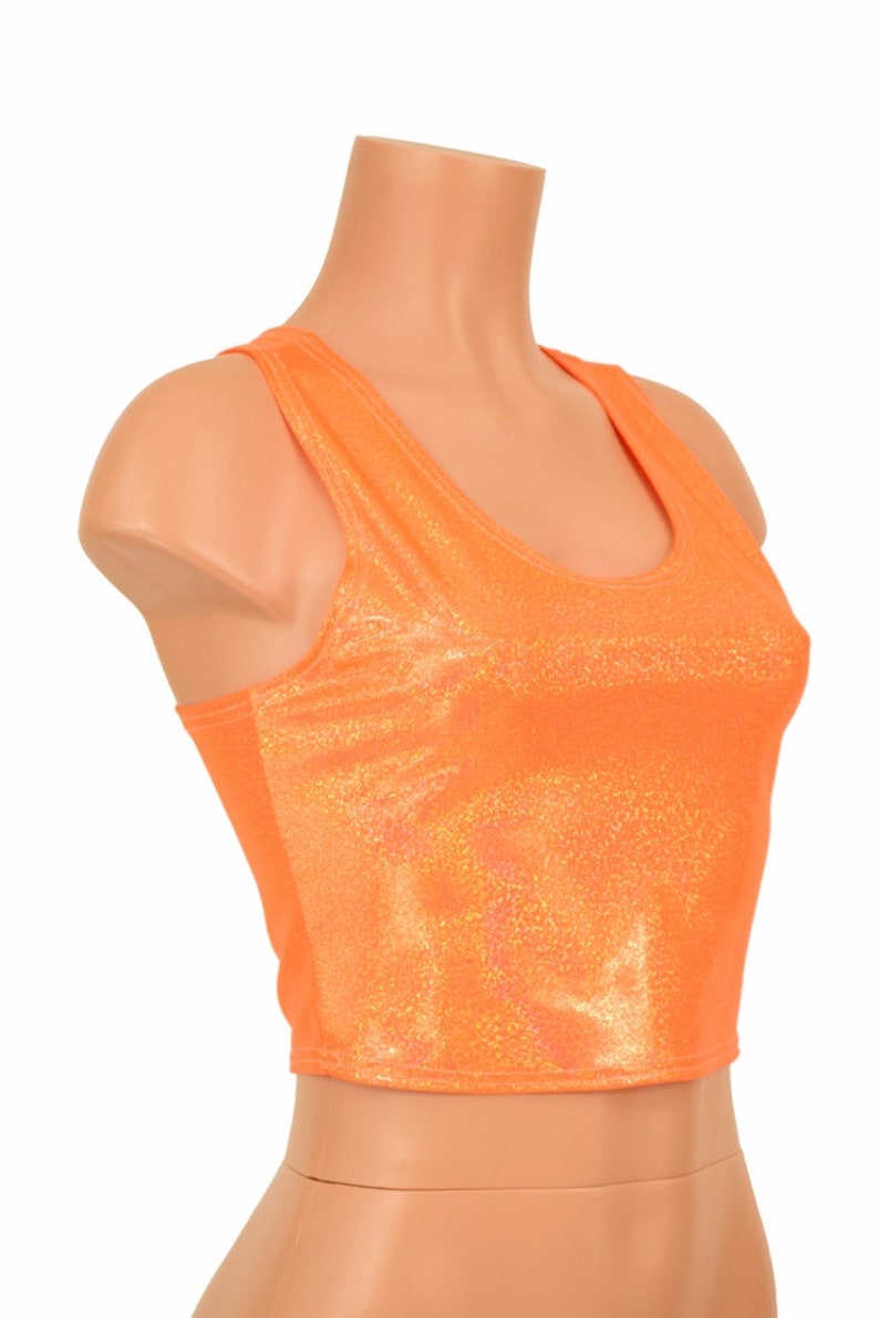 Orange Sparkly Jewel Racerback Crop Top - Etsy