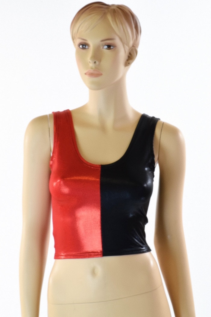 Red & Black Metallic Harlequin Crop Tank -151515 - Etsy