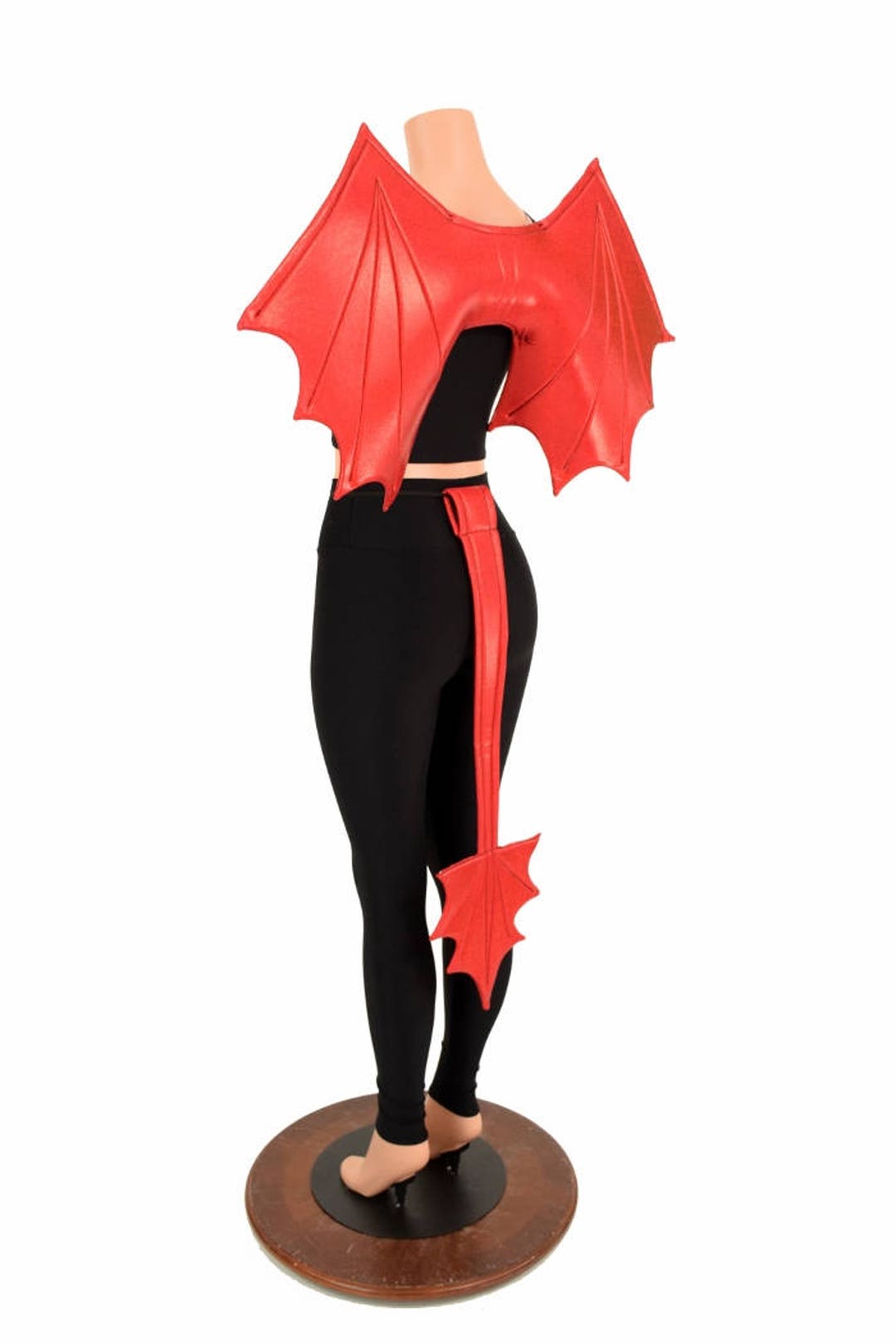 2PC Red Sparkly Jewel Wireless Dragon Wings & Tail Set Sparkly ...