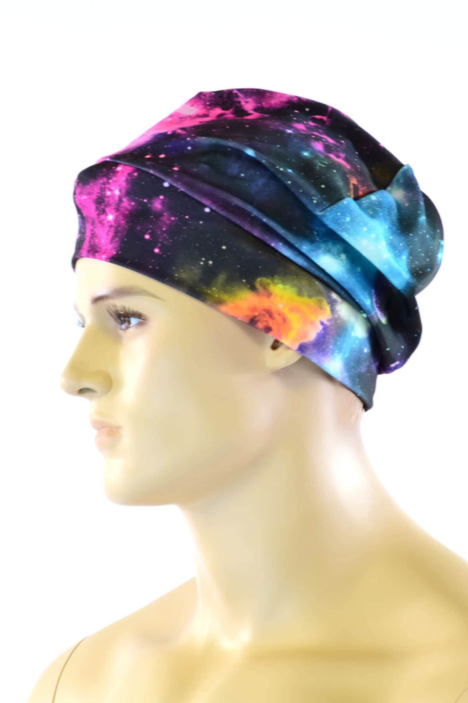 UV Glow Galaxy Print Slouchy Beanie Hat Stretchy Rave Festival Cap ...
