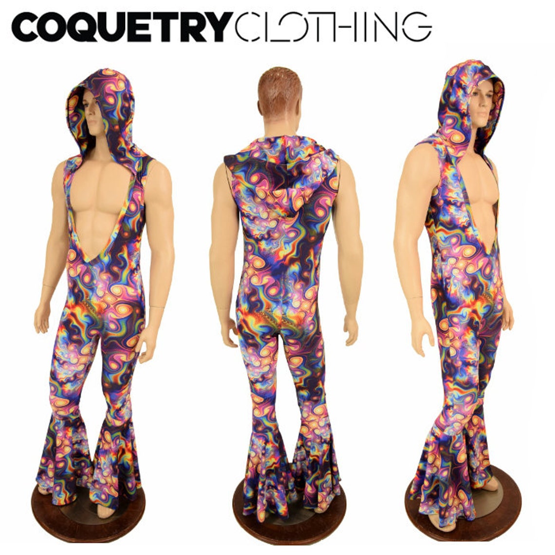 Mens "flava Rava" Sleeveless Deep Bro V Neck Meteorite Bell Bottom ...