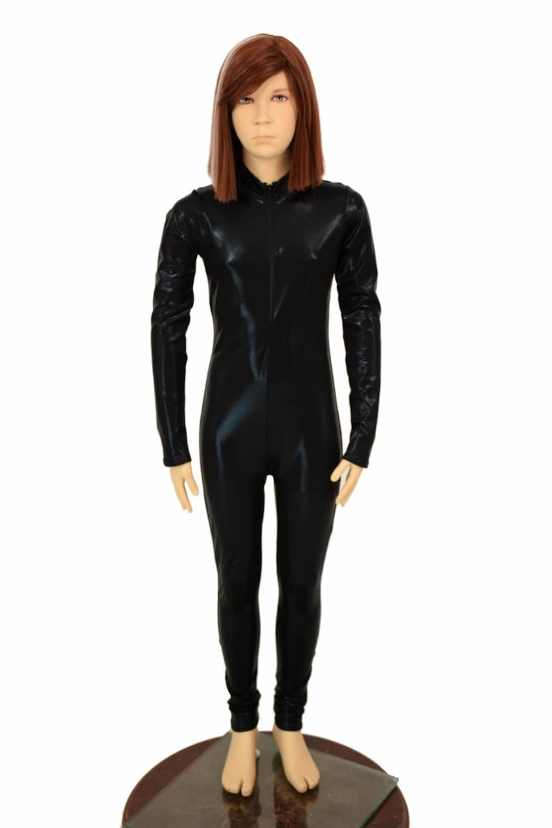 Kids Black Mystique Catsuit With Long Sleeves and Stella Front Zippered ...