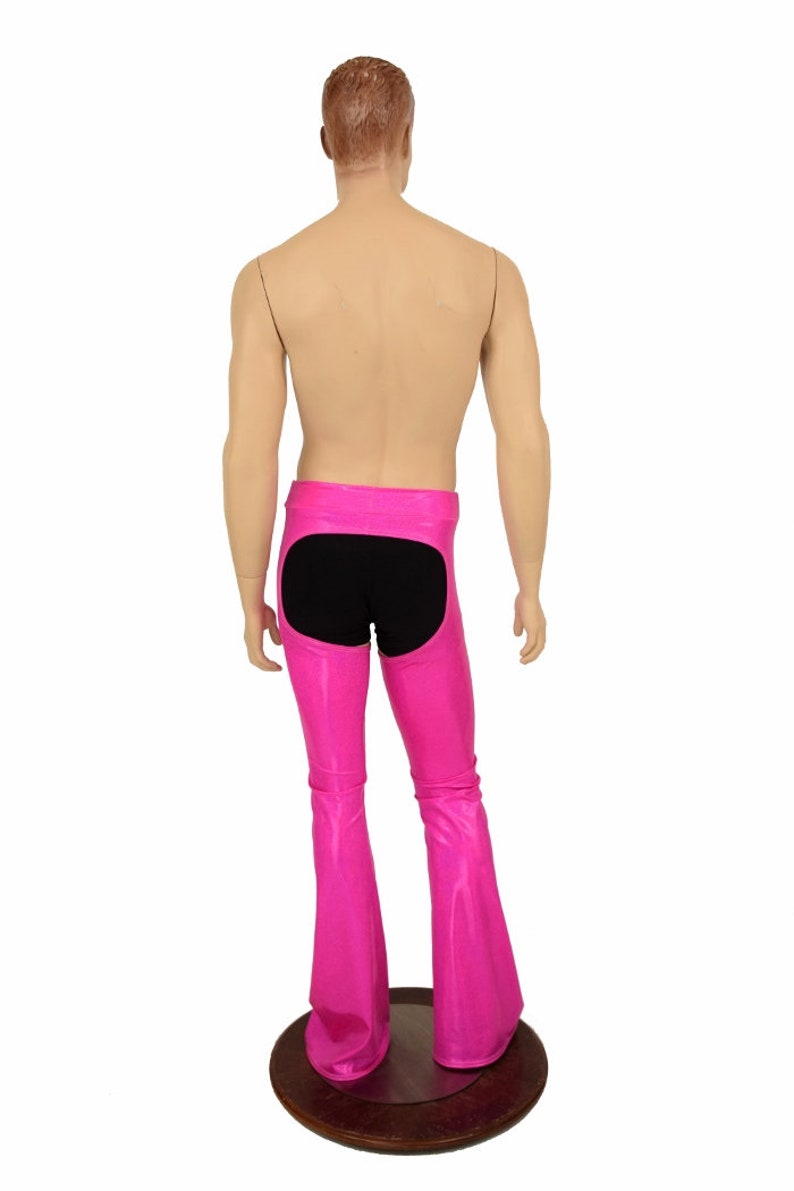 Mens Mid Rise Pink Sparkly Jewel Bootcut Spandex Chaps (SHORTS NOT ...