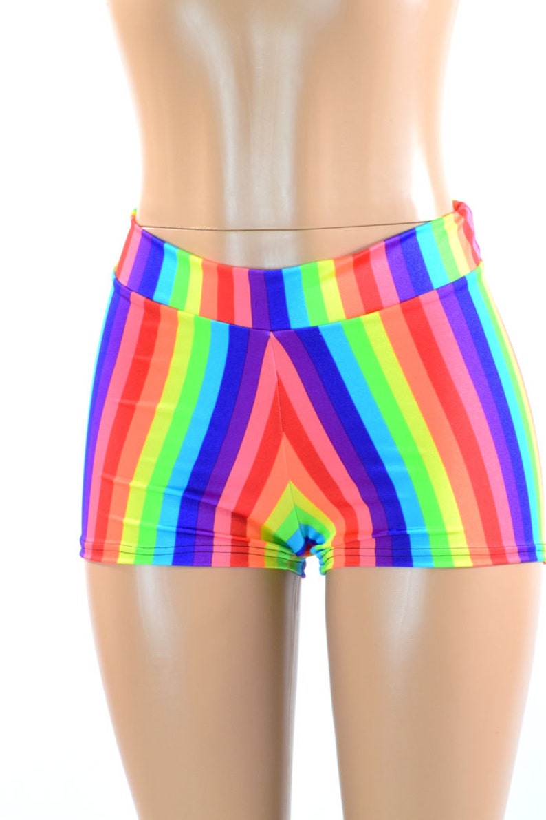 Midrise Rainbow Print Spandex Mid Rise Booty Shorts 151134 - Etsy