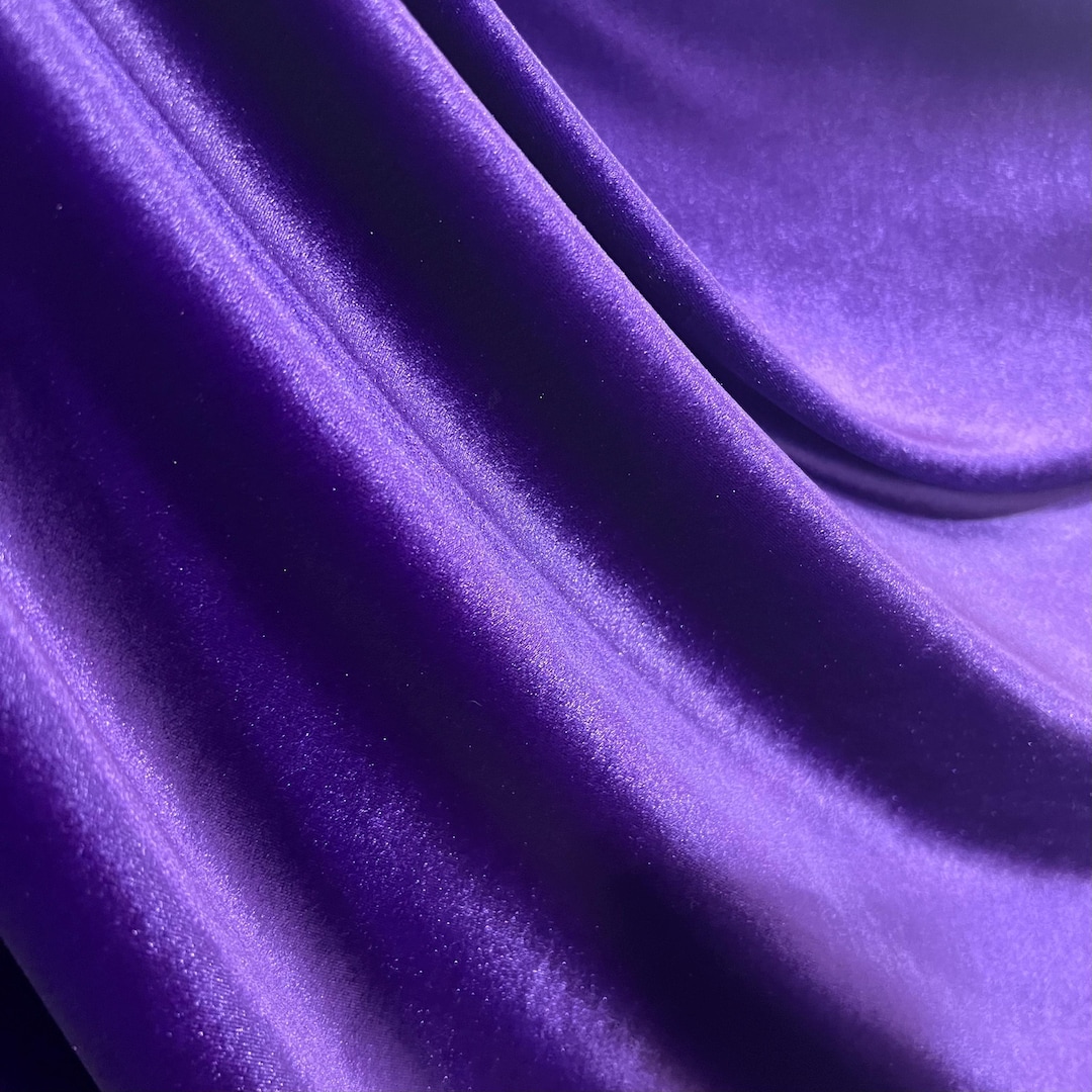 Solid Purple Stretch Velvet Fabric (by the Yard) - Etsy