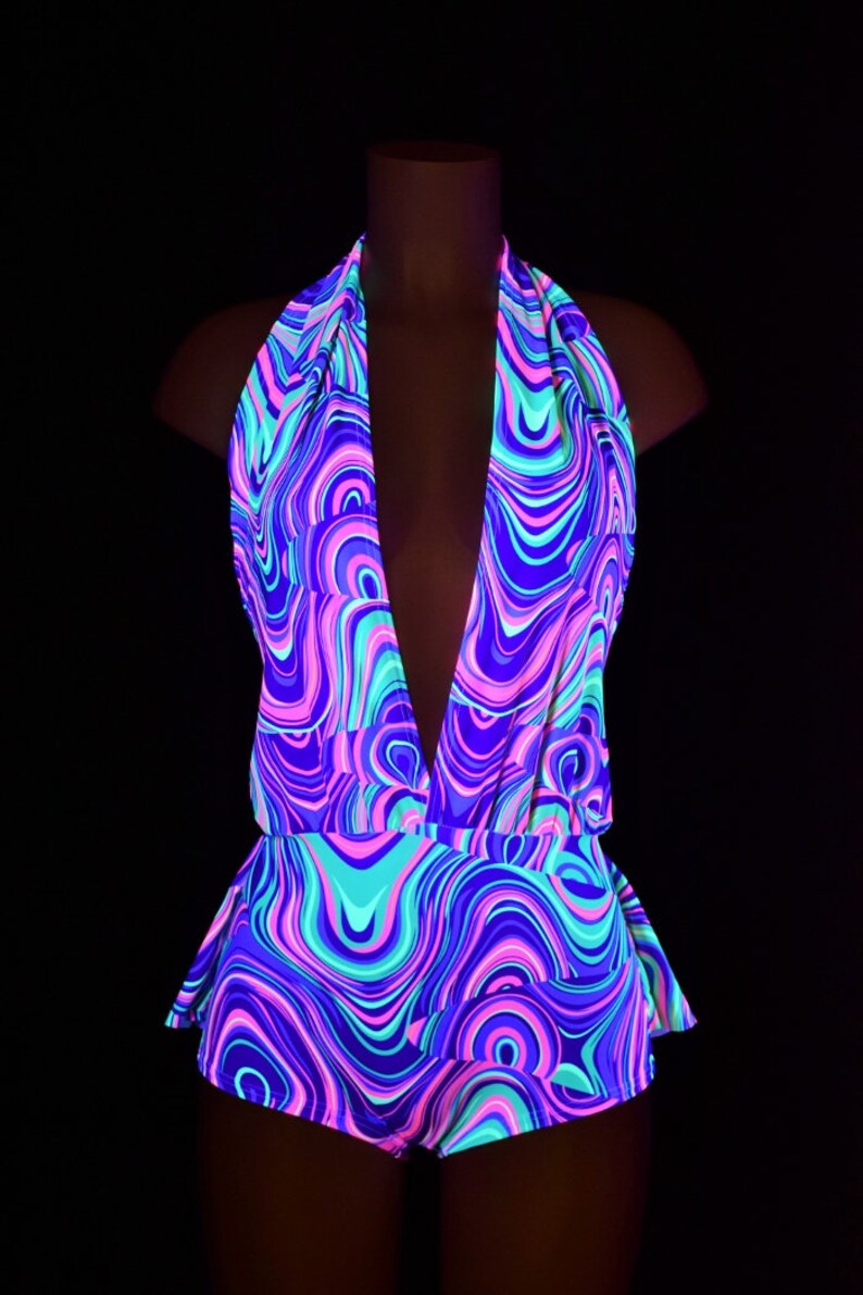 UV Glow Worm Print Josie Ruffle Rump Romper - 155446 - Etsy