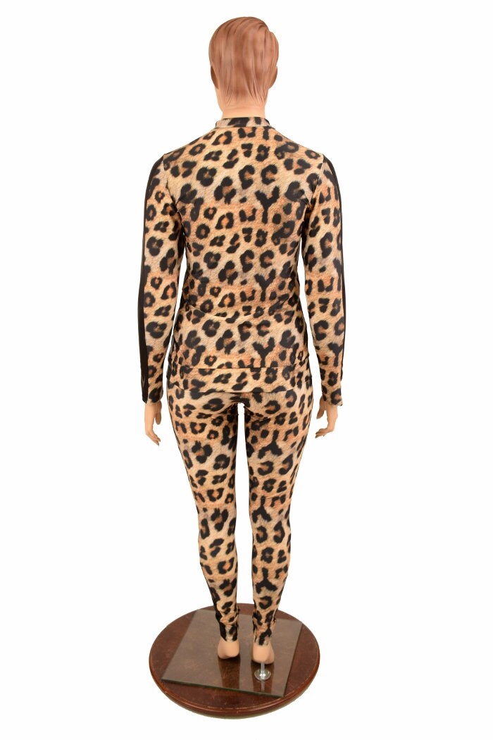 Leopard Print Tracksuit With Black Mystique Side Panel Stripes - EMK - Etsy