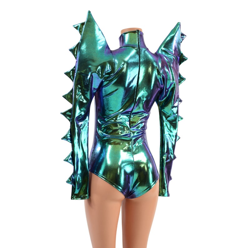 SCARAB Romper W/ Turtleneck Back Zipper Mega Sharp Shoulder - Etsy