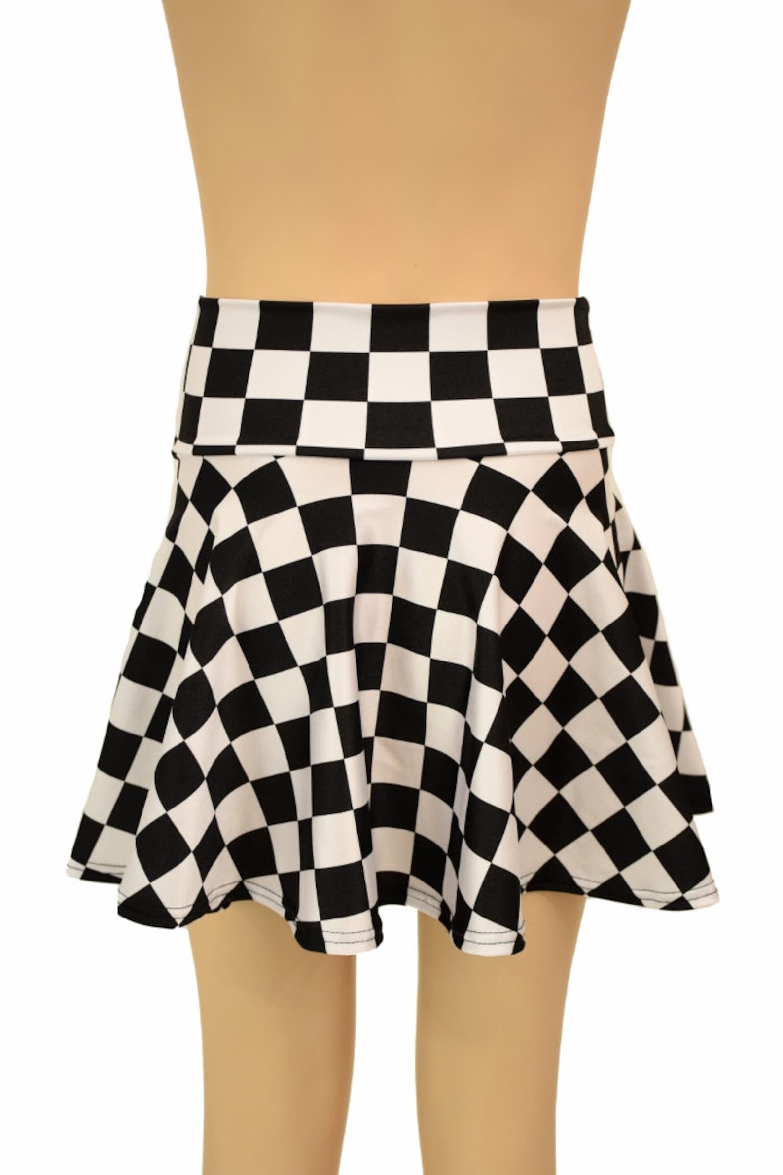 Kids Ruffle Skirt OR Skort in Black and White Checkered Print | Etsy