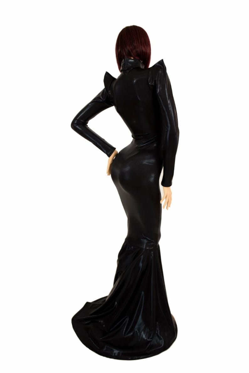 Glamorous Bombshell Black Mystique Metallic Sharp Shoulder - Etsy
