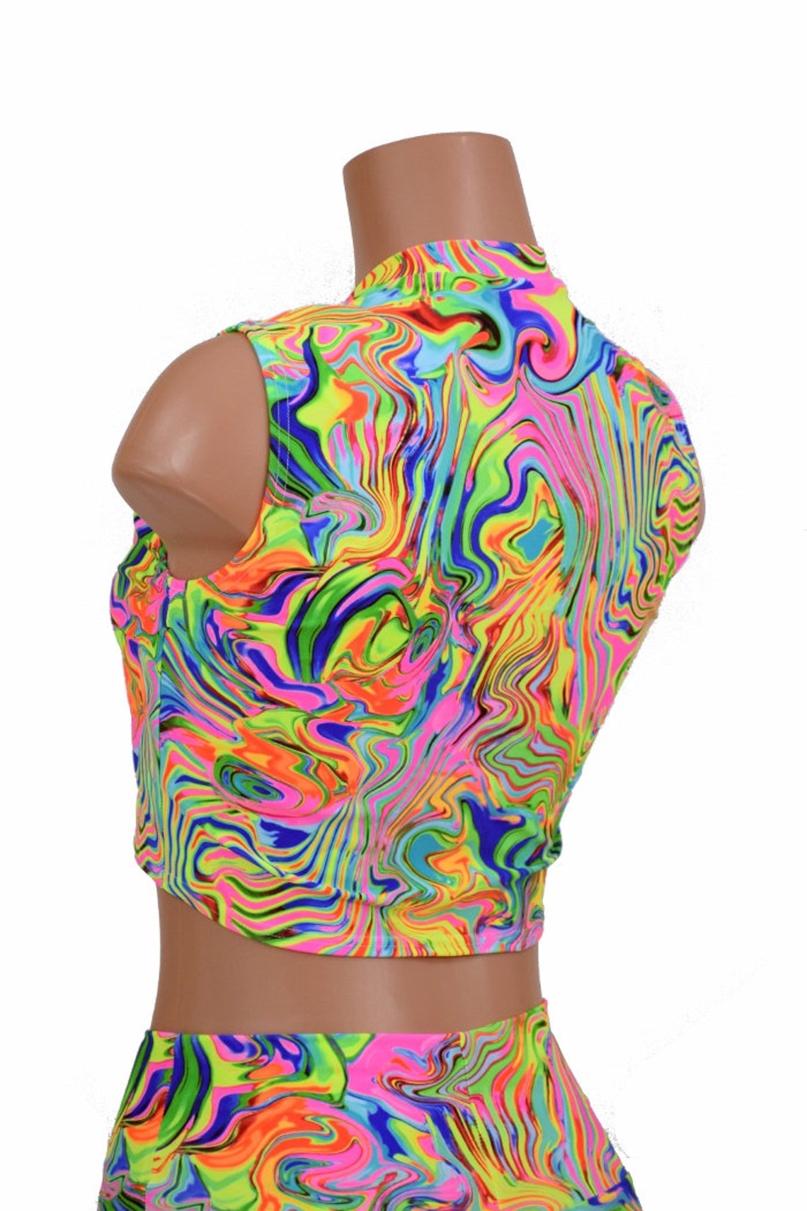 Neon Flux UV GLOW Sleeveless V Neck Crop Top - - Etsy