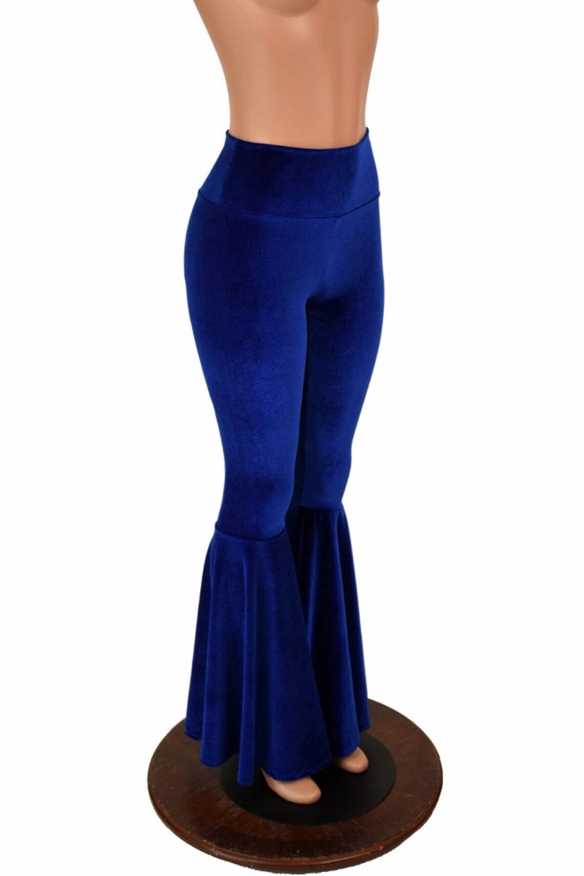 High Waist Bell Bottoms in Sapphire Velvet 155524 - Etsy