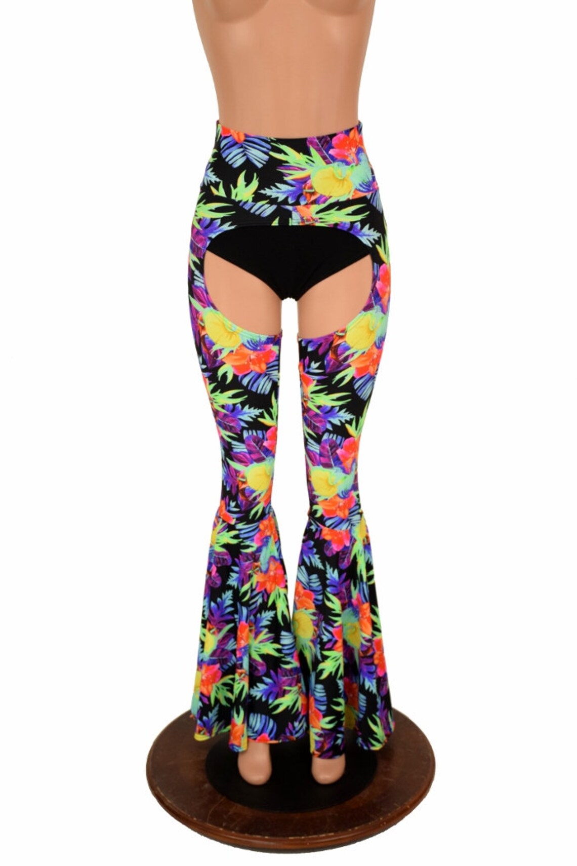 Bell Bottom Flare Chaps in Sonic Bloom UV GLOW - - Etsy
