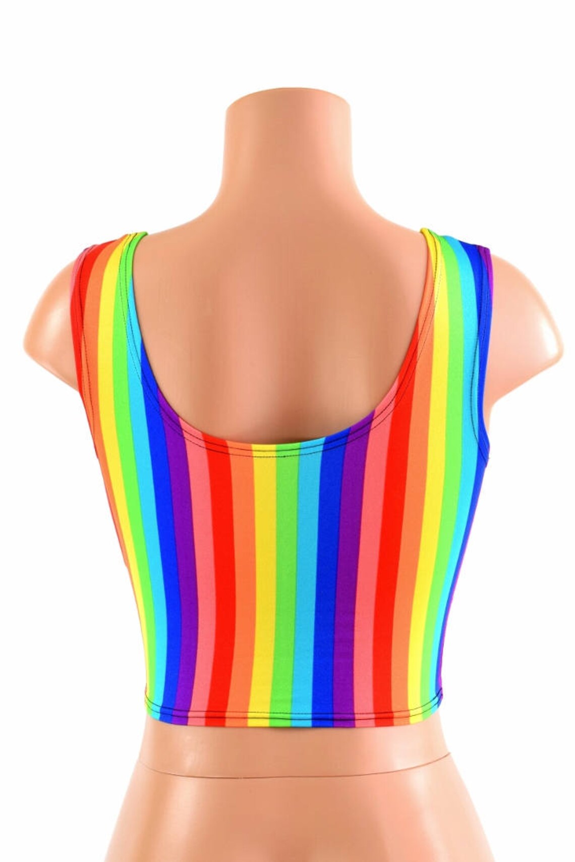 Vertical Rainbow Stripe Crop Tank 152281 | Etsy