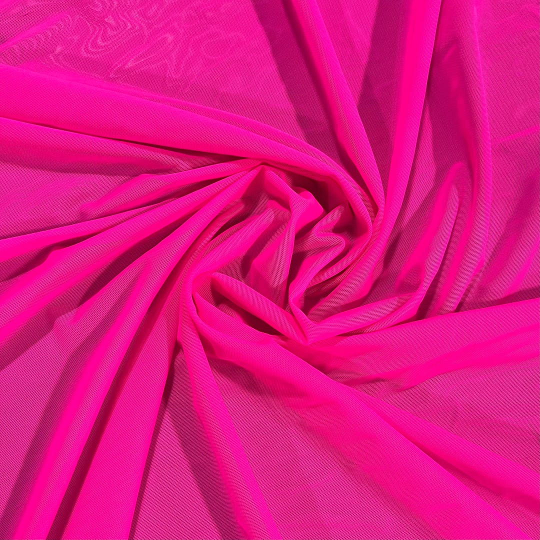 Four Way Stretch Neon Pink Mesh Fabric (by the Yard) - Etsy