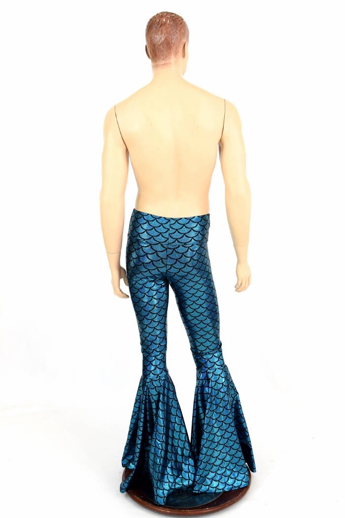Mens Triton Bell Bottoms in Turquoise Dragon Scale 154816 | Etsy