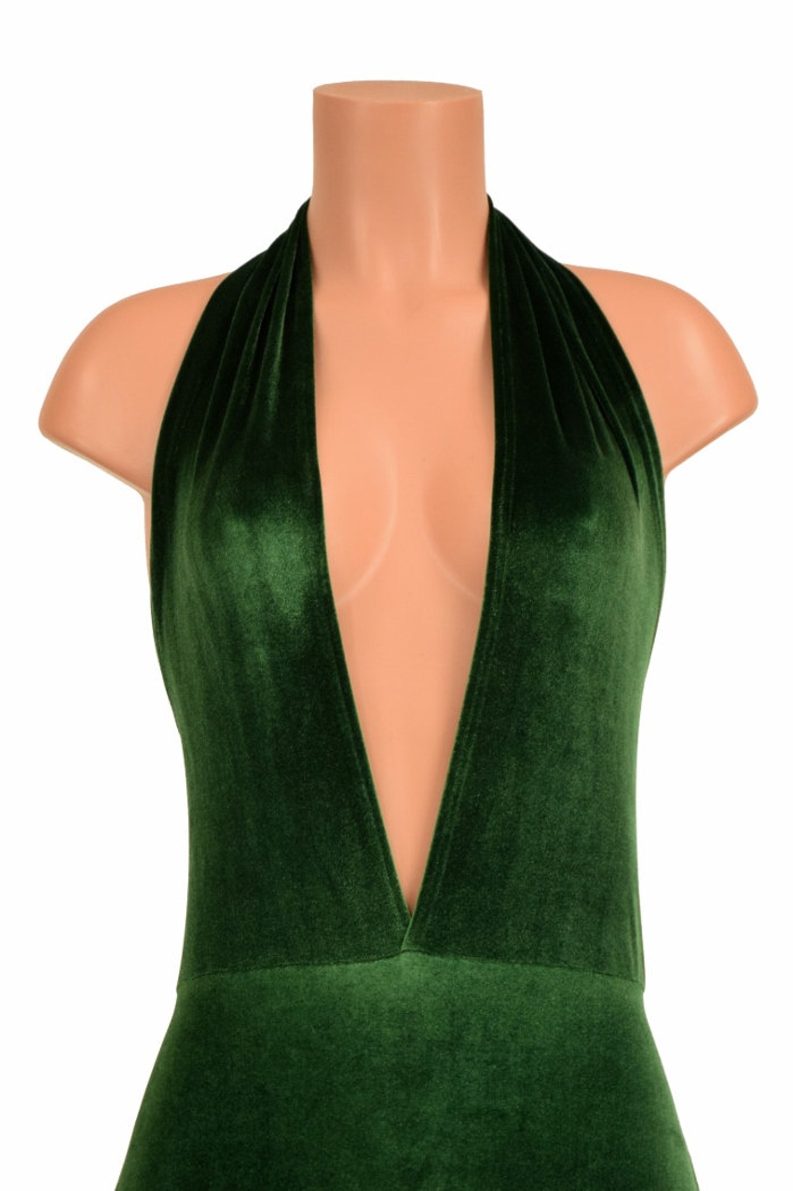 Forest Green Velvet "josie" Halter Catsuit With Bell Bottom Flares - Etsy