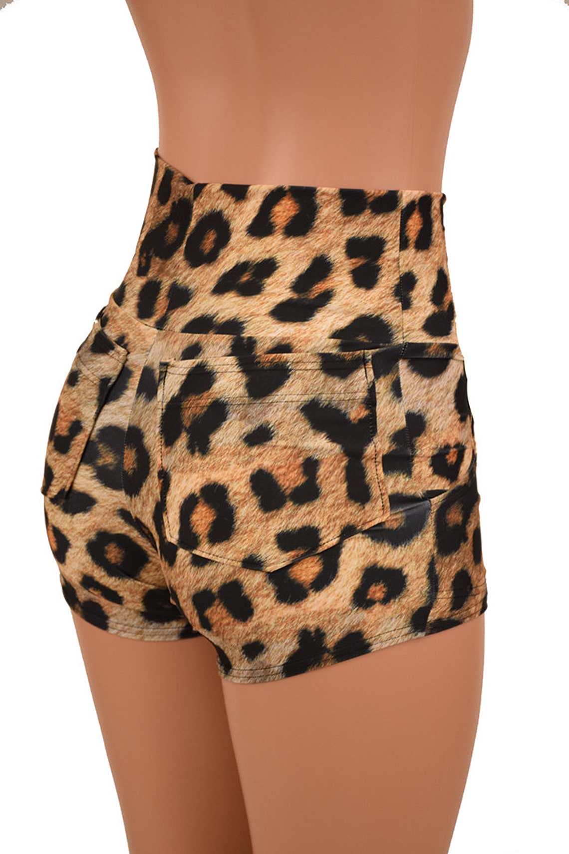 Leopard Print High Waist Shorts With POCKETS - 156662 - Etsy