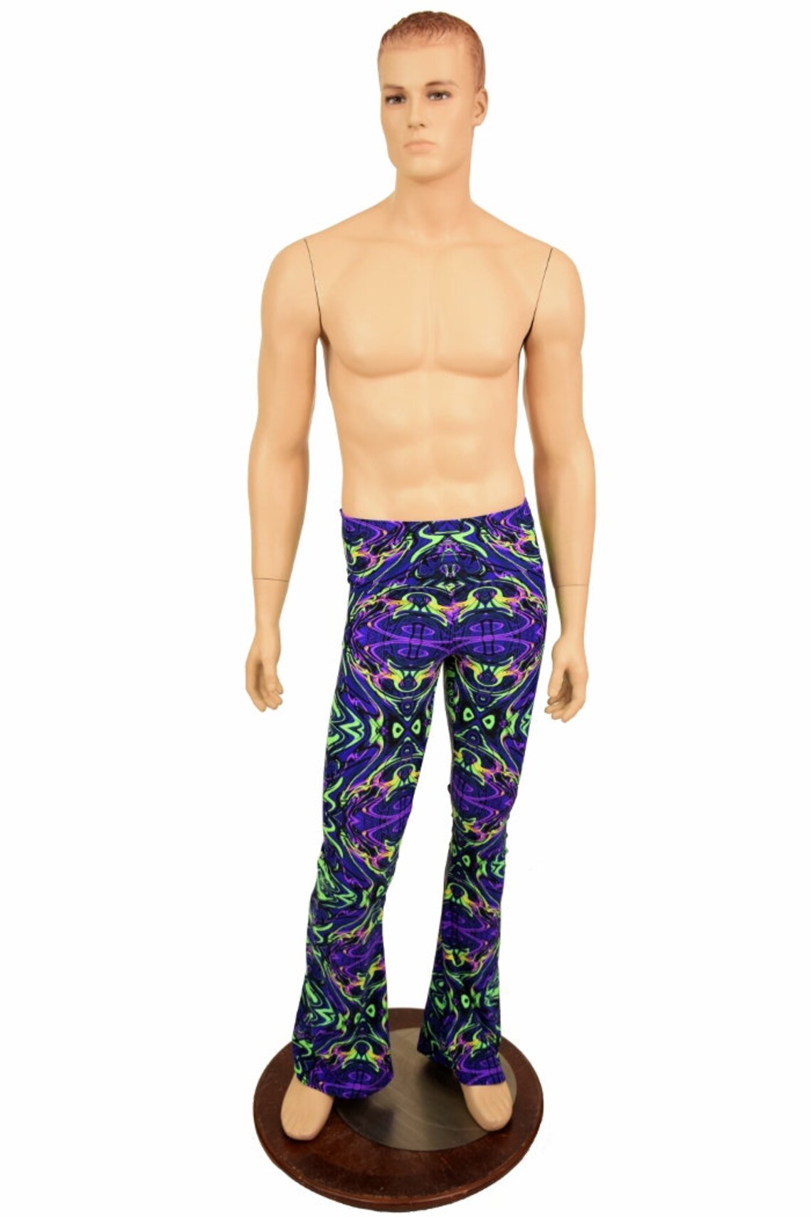 Mens Neon Melt UV GLOW Bootcut Spandex Leggings - - Etsy