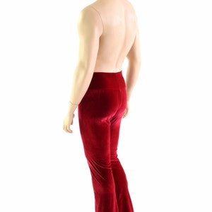 Mens Red Stretch Velvet Bootcut Pants -153980 - Etsy