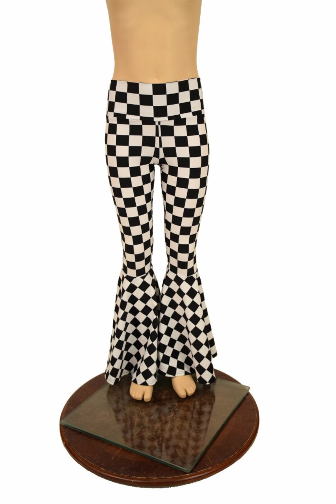 Kids UV Black & White Checkered Print Bell Bottoms - Etsy