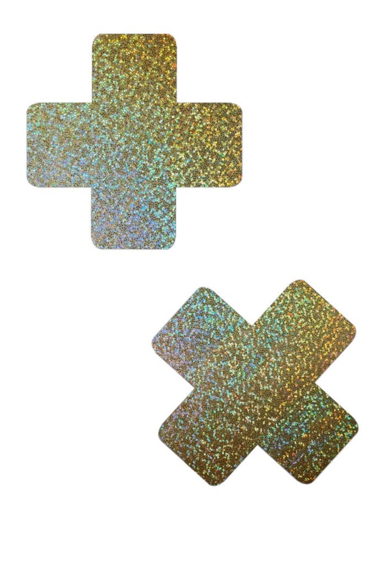 Gold Sparkly Jewel Cross Pasties - Etsy