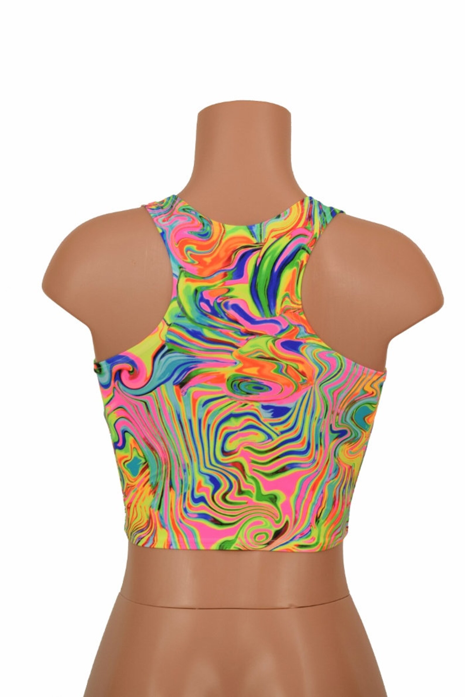 Neon Flux UV Black Light Racerback Crop Top Spandex Clubwear | Etsy