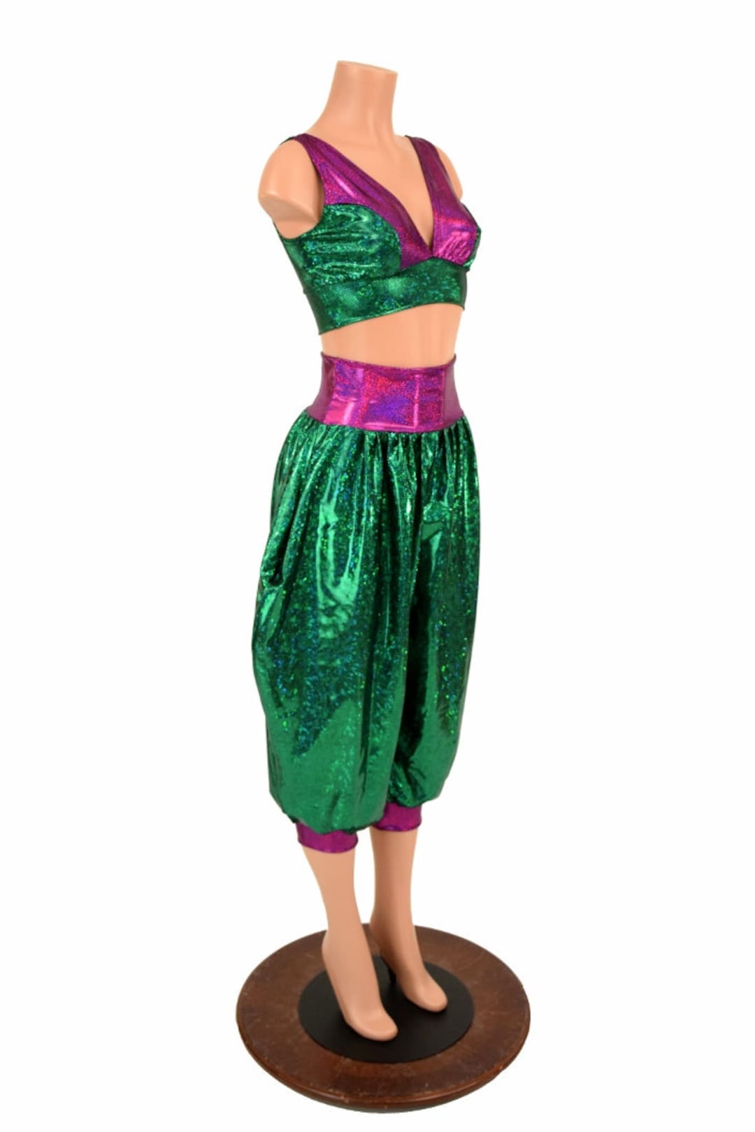 Jenie Costume Green Kaleidoscope Starlette Bralette W/fuchsia SJ Straps ...