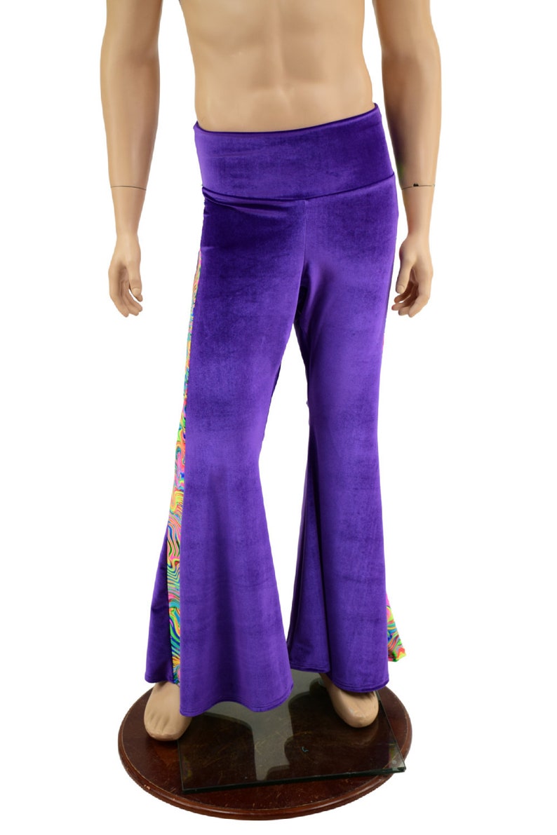 Mens Purple Velvet Solar Flares With Neon Flux UV Glow Side - Etsy