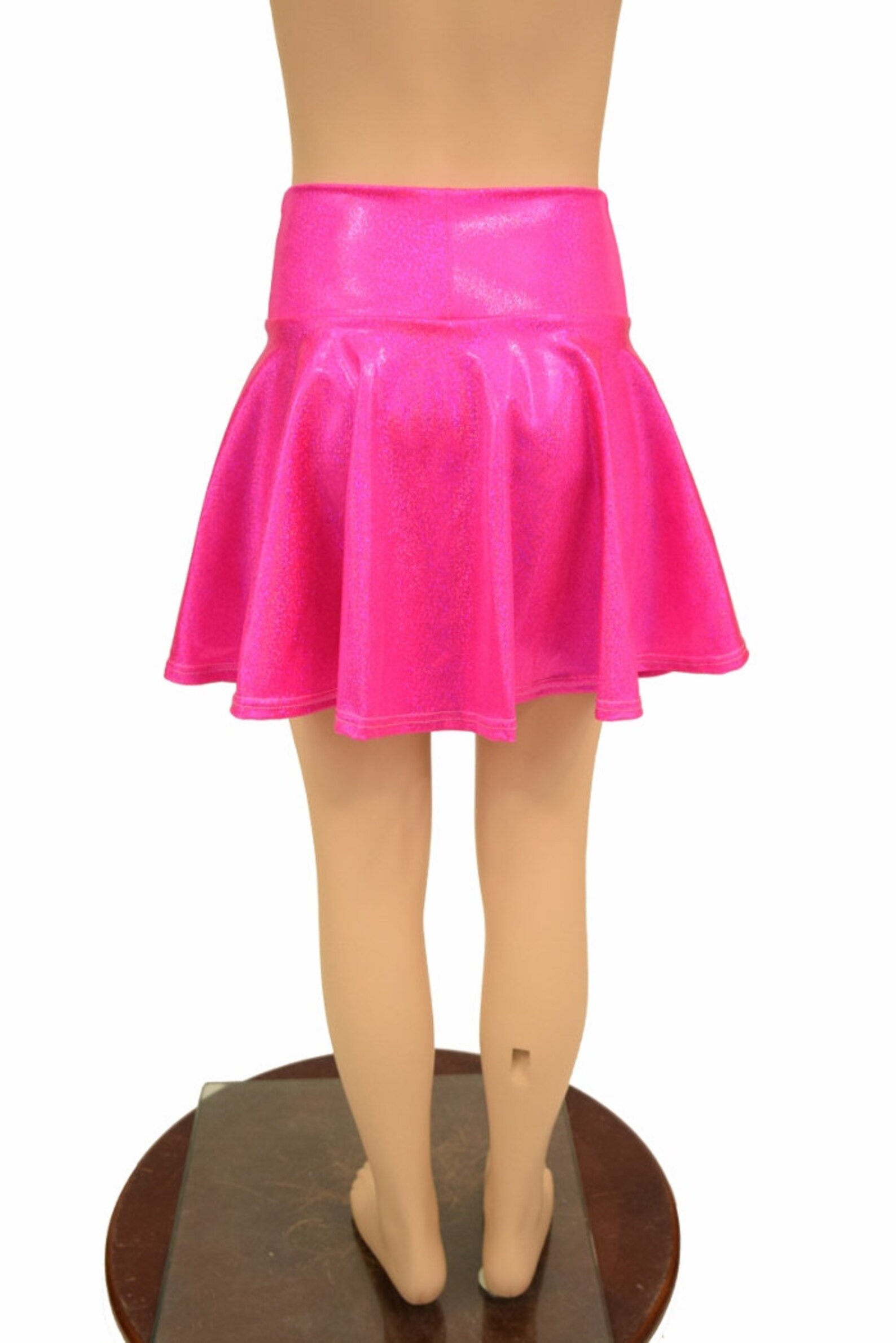 Kids Ruffle Skirt OR Skort in Pink Sparkly Jewel Holographic - Etsy UK