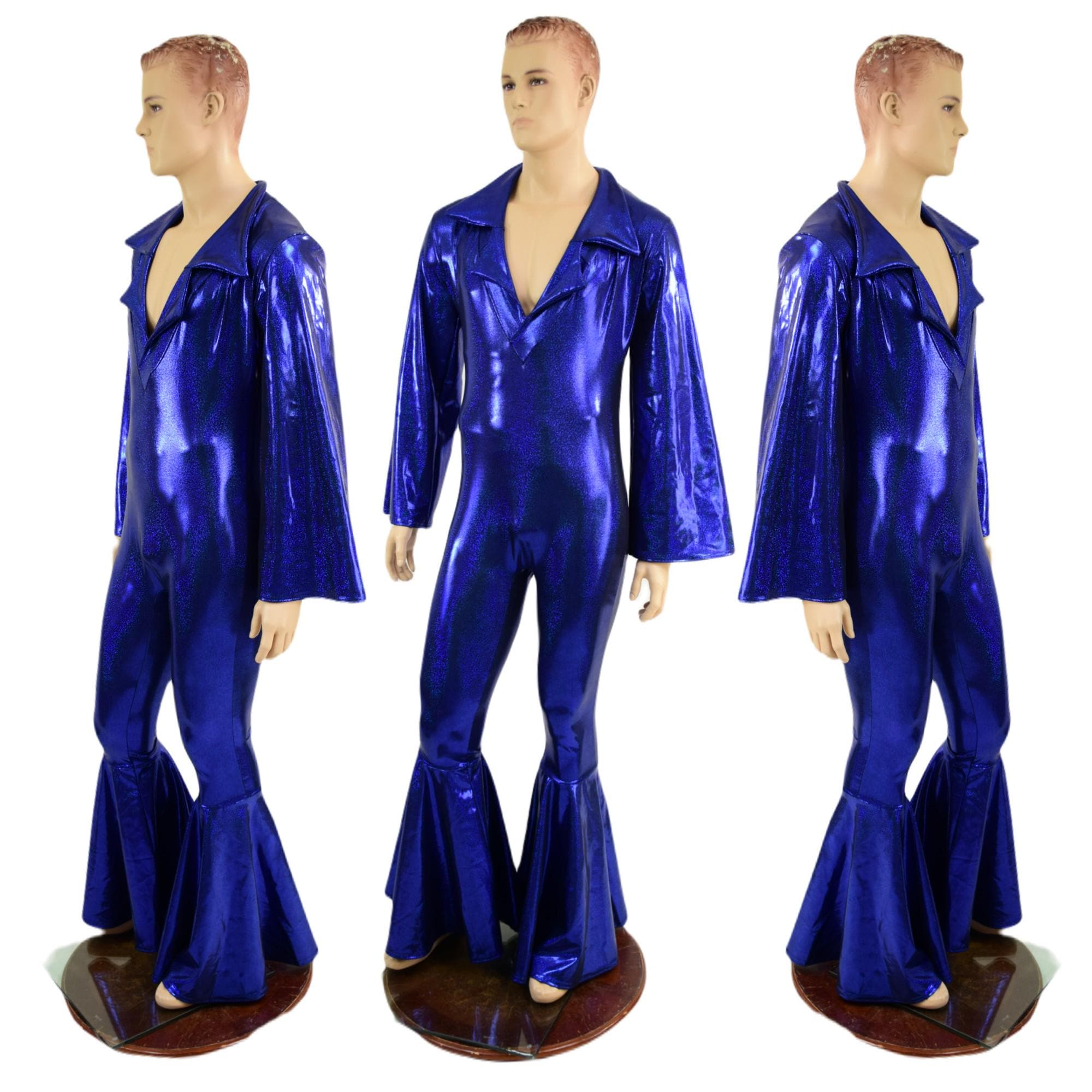 Men Waterloo Catsuit With Bell Bottoms, Bell Sleeves, and Plunging ...